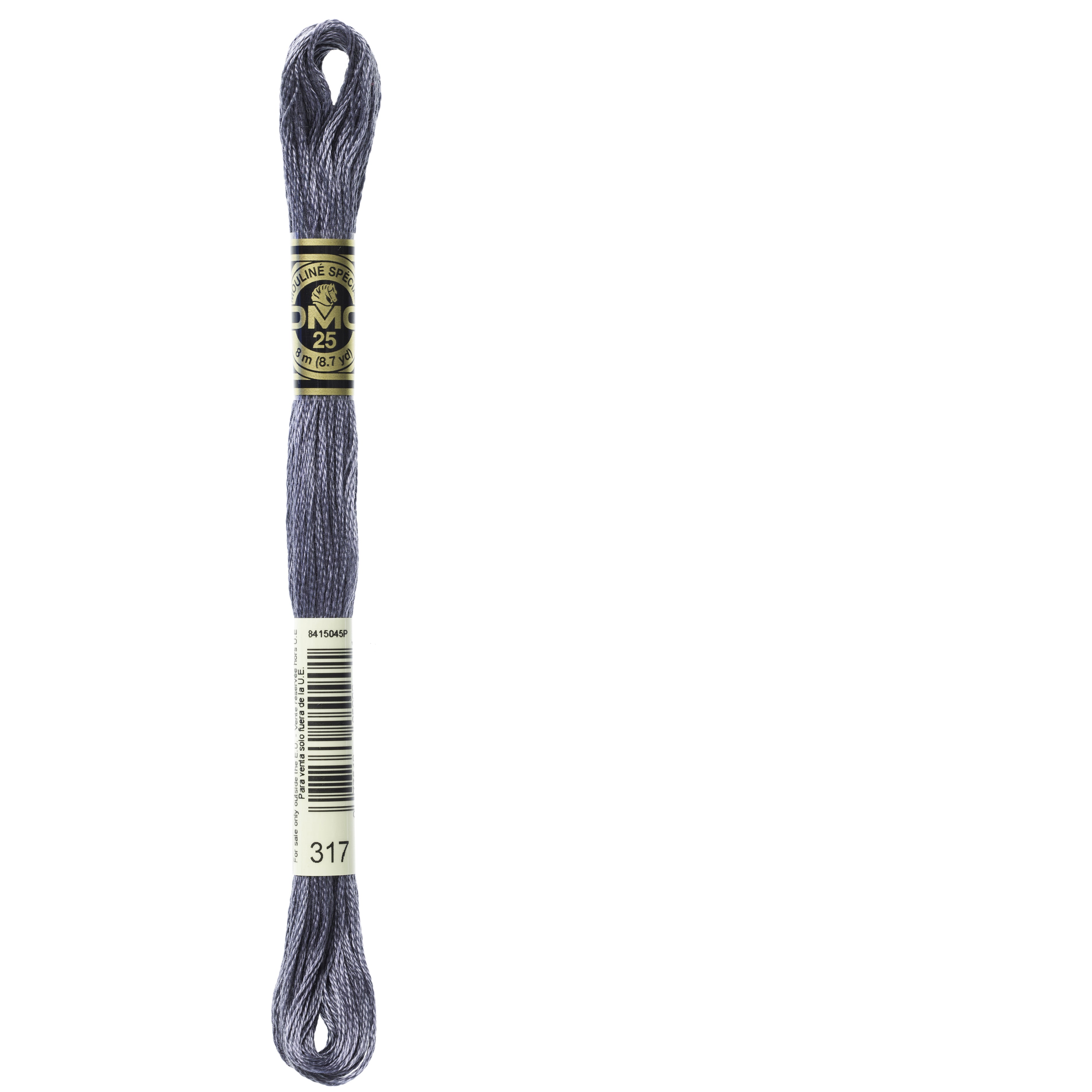 DMC Mouline 6 Strand Cotton 317 Pewter Grey 8m Skein| Barnyarns