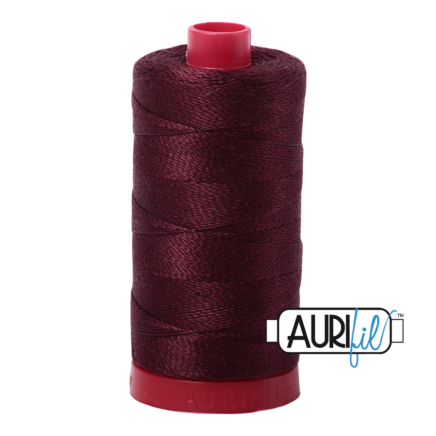 Aurifil 12 2468 Dark Wine Large Spool 325m | Barnyarns