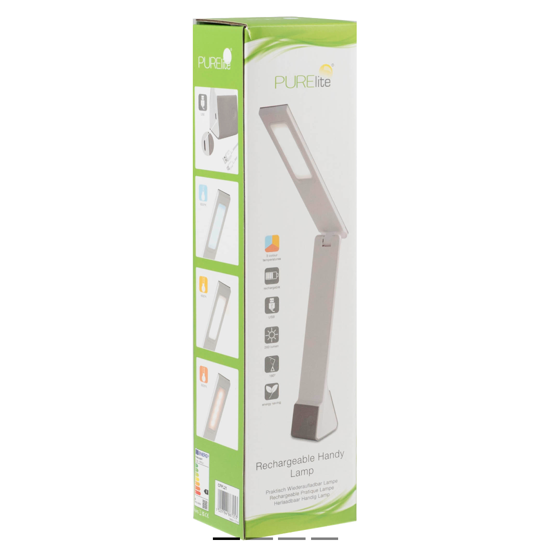 Purelite Handy Rechargeable LED Portable Desk Lamp
